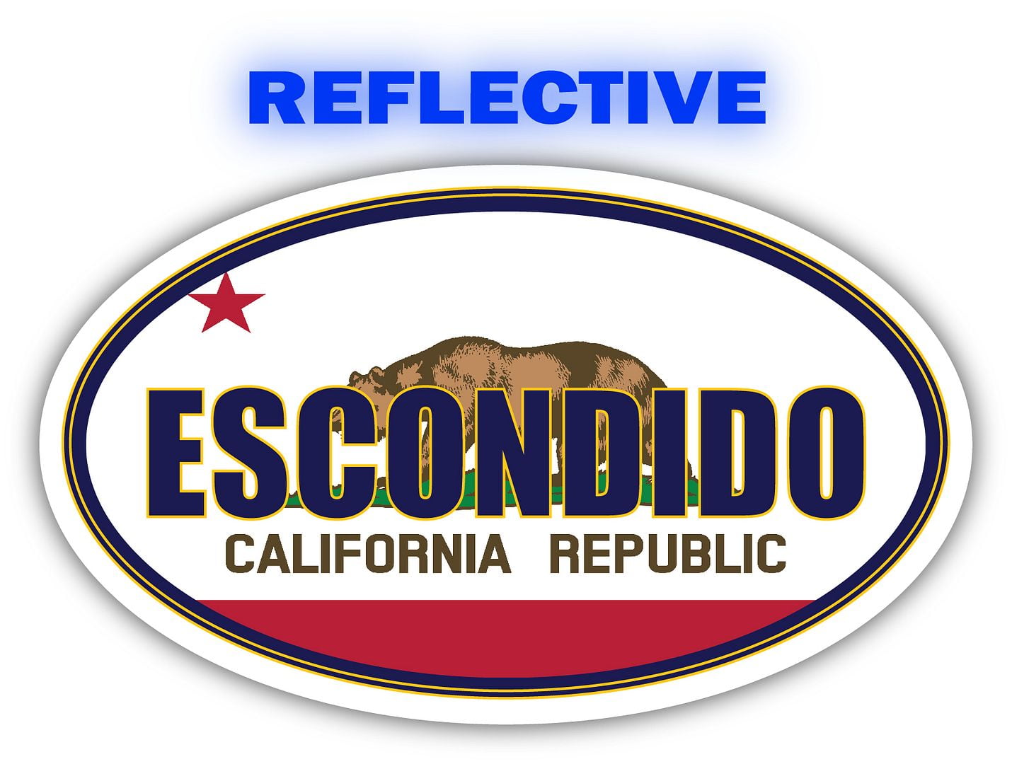 Escondido City California State Flag | CA Flag San Diego County Oval ...