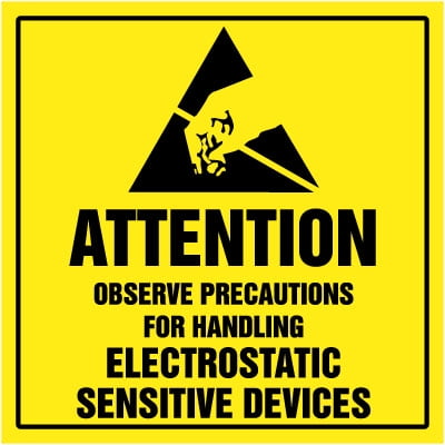 Esd Shipping Label Attention Electrostatic Sensitive Devices Metal ...