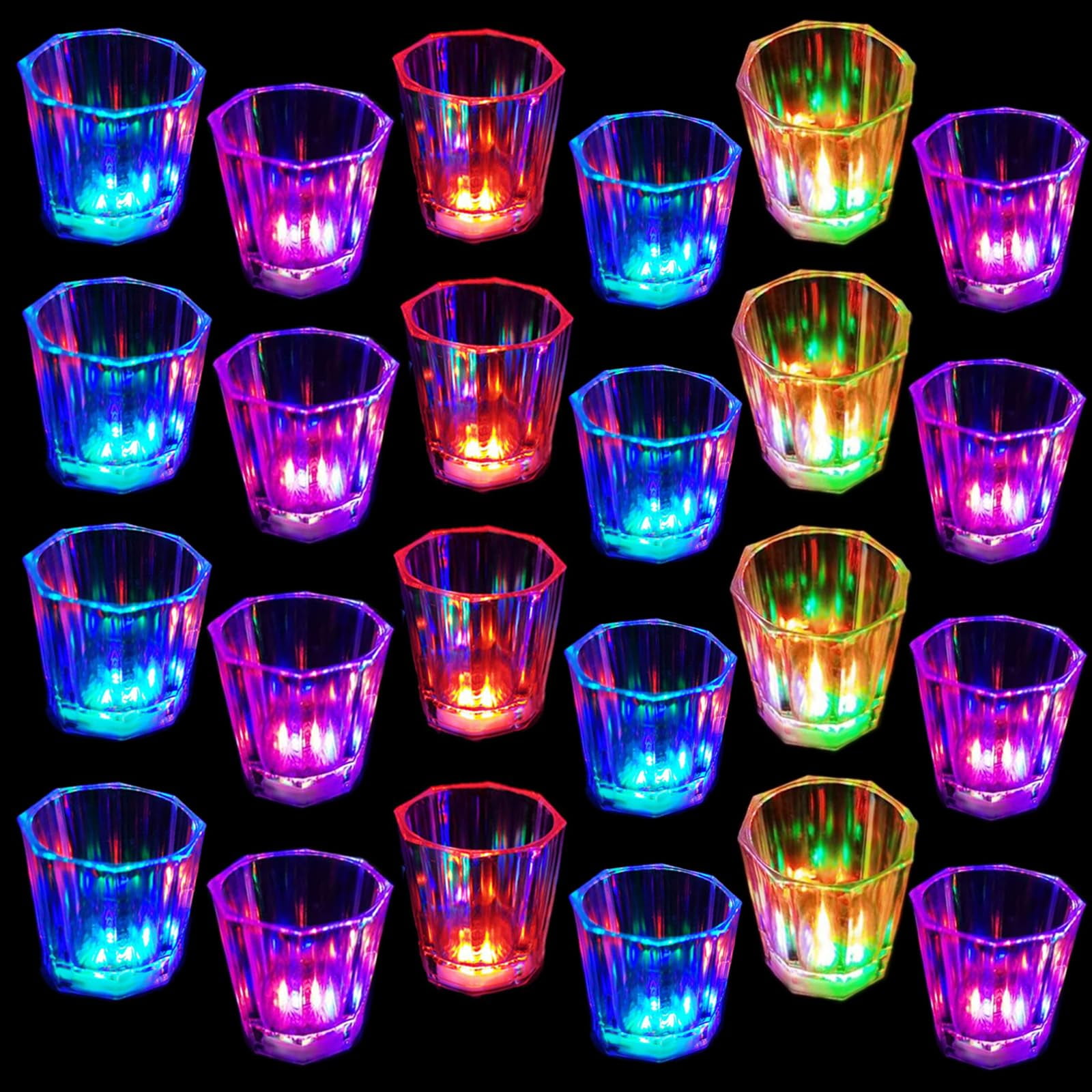 Esdabem Light Up Shot Glasses Set of 24 Party Favors Adults Funny Shot ...