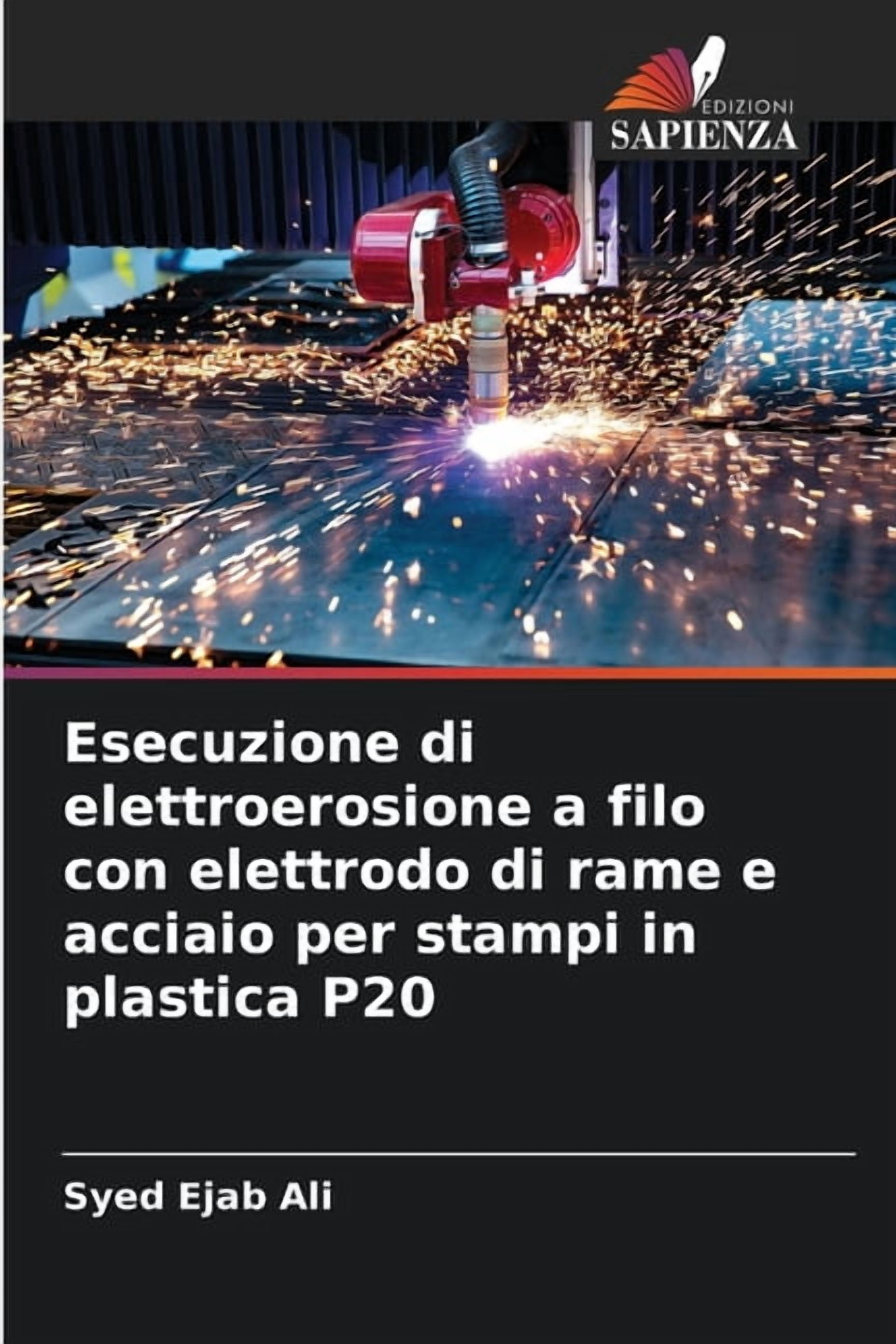 Esecuzione di elettroerosione a filo con elettrodo di rame e acciaio ...