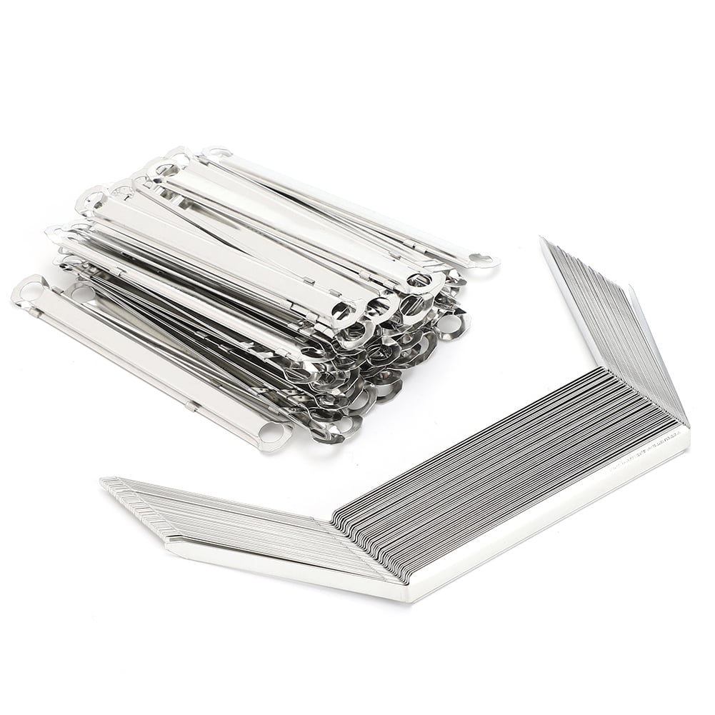 EseeAier 50pcs File Fasteners 2-Hole Iron Binder Clip Paper Prong ...