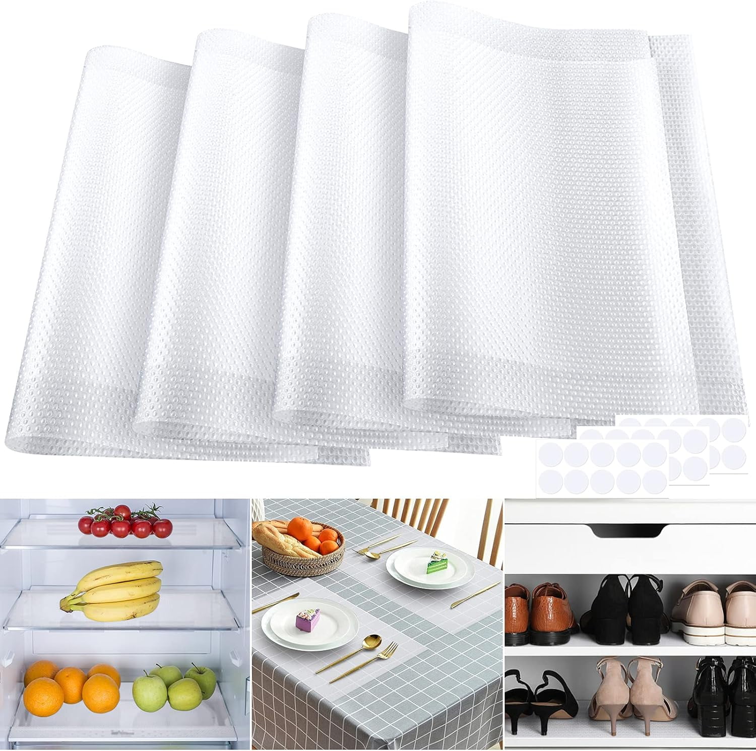 EseeAier 8 Pack Refrigerator Liners, 17.7 x 12 Inch Fridge Liner Mats ...