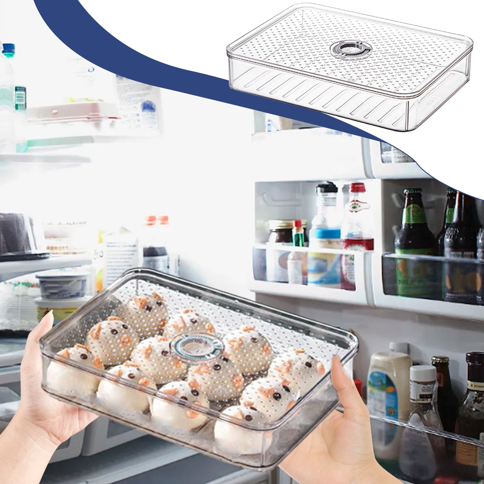 EseeAier Food Storage Containers with Lids Dumpling Storage Box Good ...