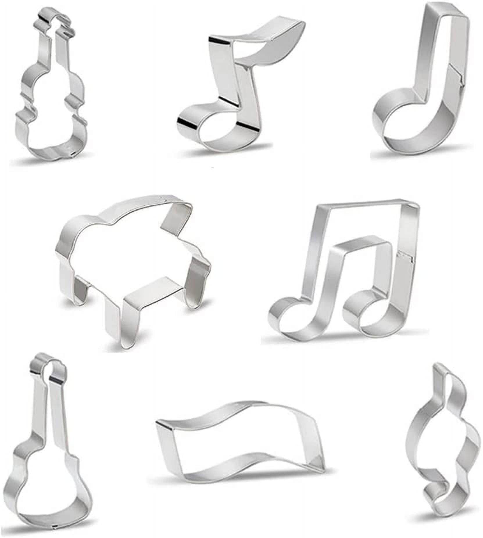 EseeAier Music Notes Cookie Cutters Set - 8pcs Music Note Fondant ...