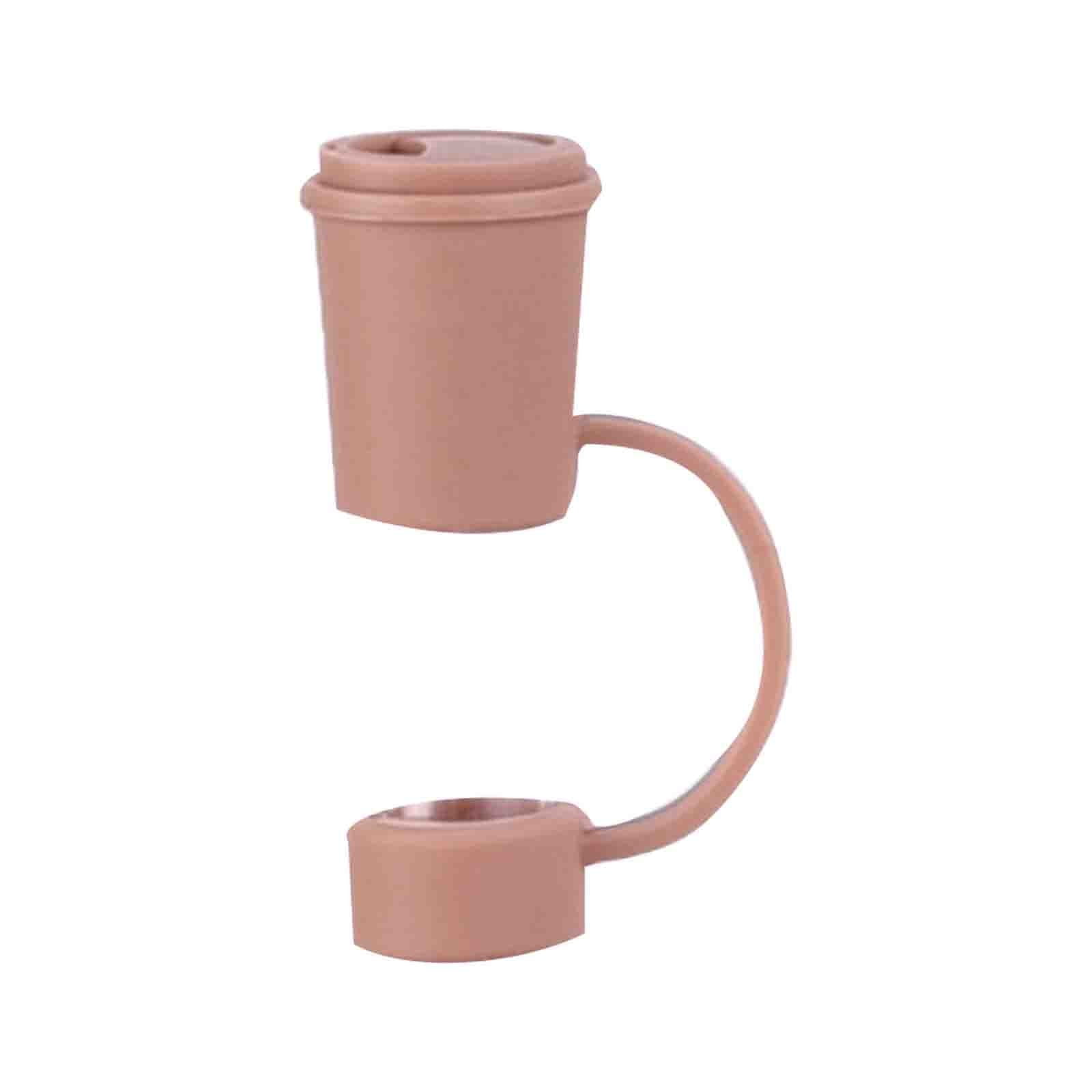 EseeAier Silicone Straw Dust Proof Plug Simple And Cute Milk Tea Shape ...