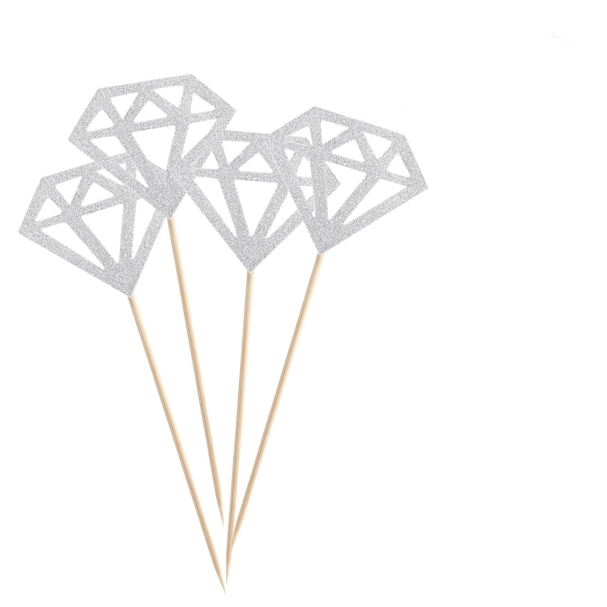 EseeAier Sold 100pcs Glitter Paper Gold Diamond Cake Toppers Cake ...