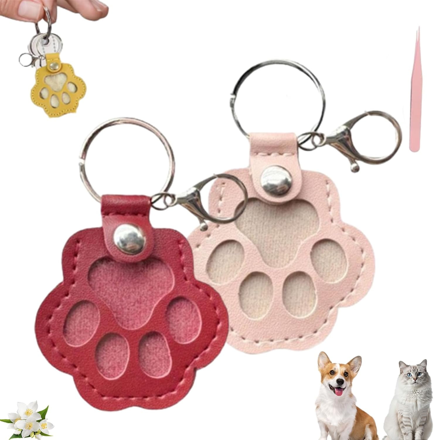 Esentifolk Dog Hair Collector Keychain, Esentofolk Transparent Dog Hair ...