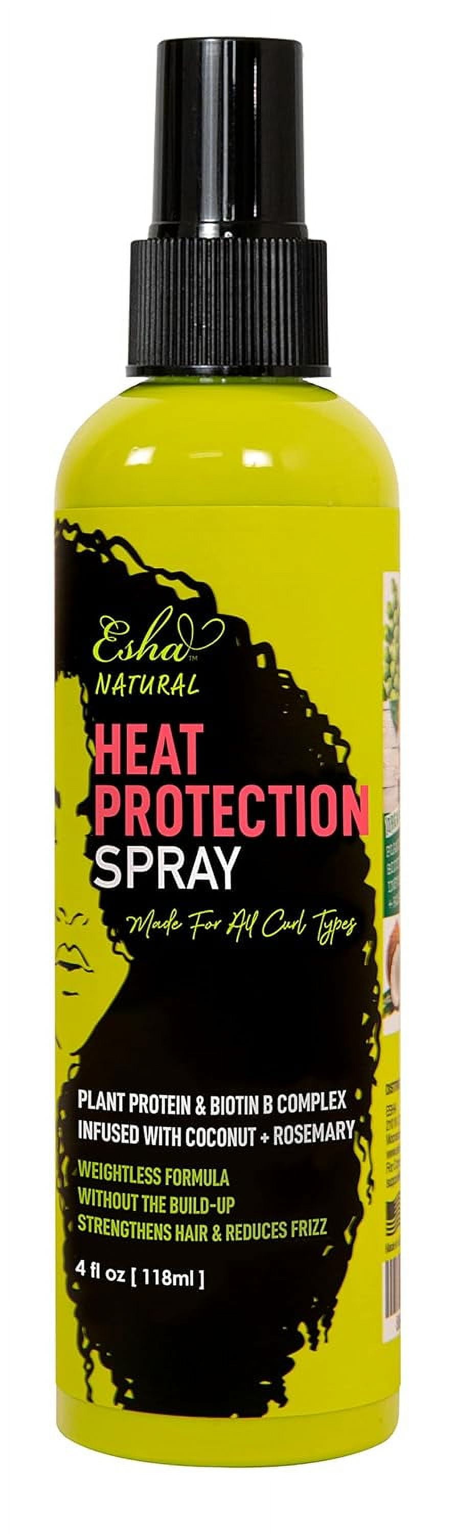 Esha Natural Heat Protectant Spray 4oz Female 3C & 4C Curly Hair Care ...