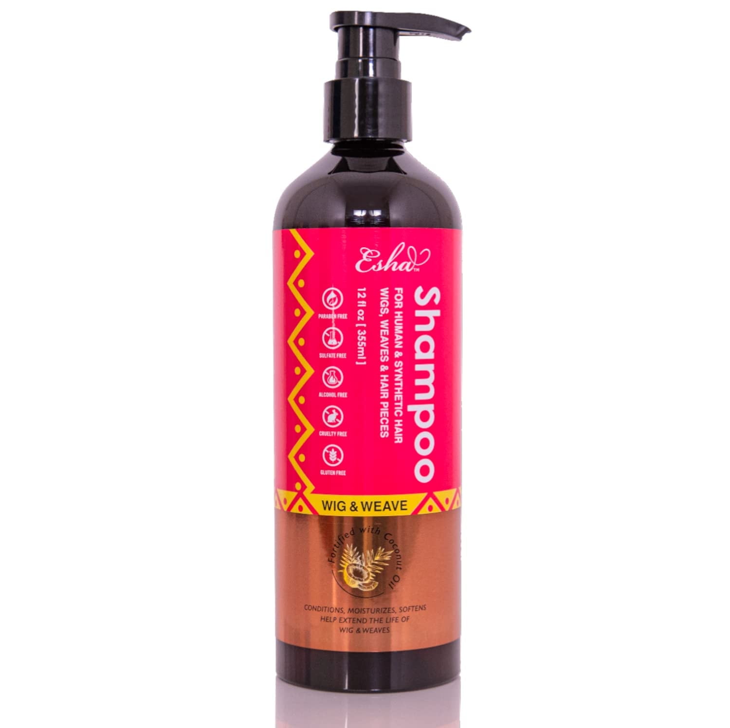 Esha Natural Shampoo, High-Lather 12oz, Nourishes & Cleanses Wig ...