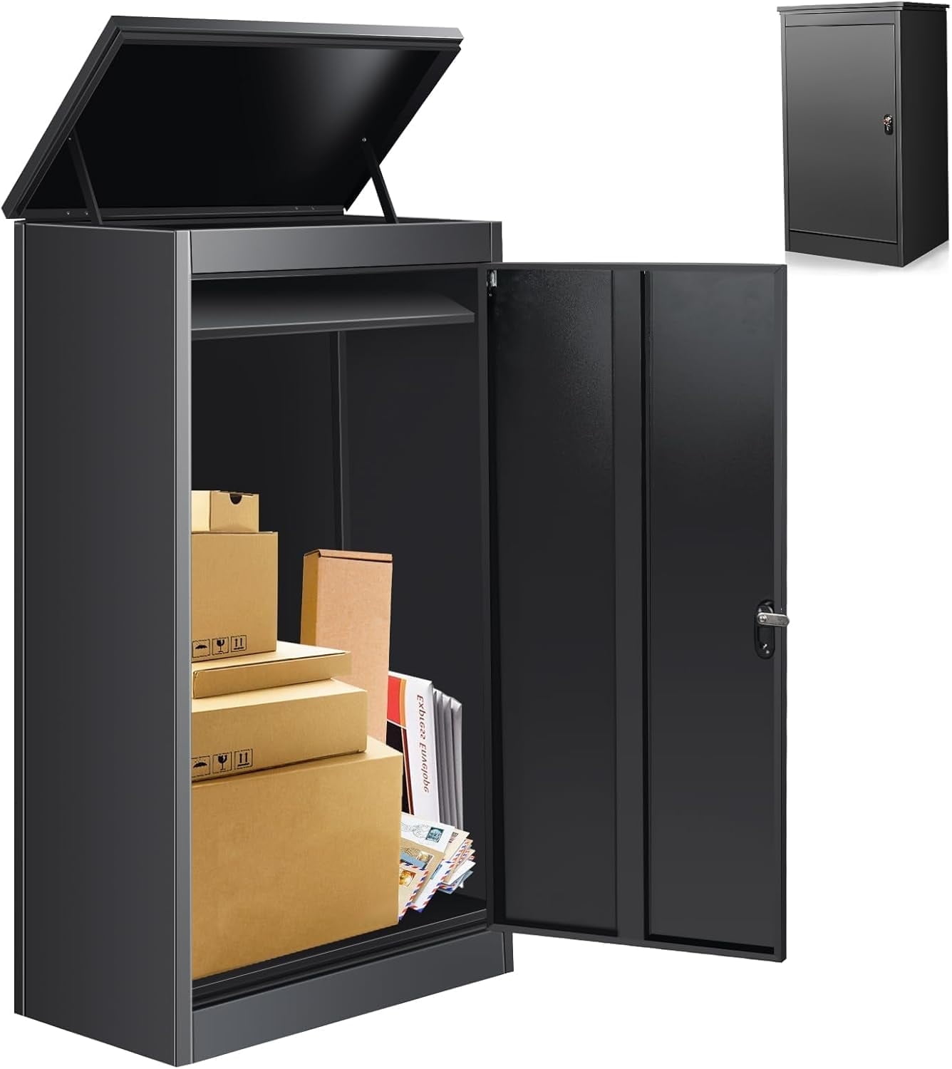 Esheno Large Parcel Drop Box 20.86x15.5x46.5" Anti-Theft Waterproof ...