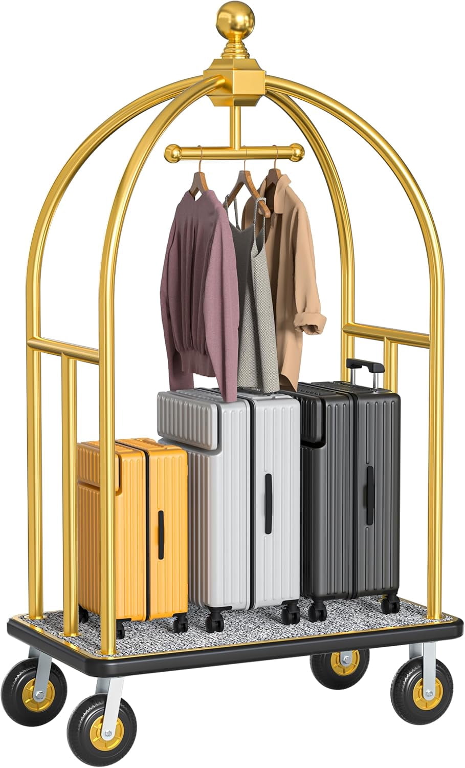 Esheno Hotel Luggage Cart 1300 LBS Capacity Brushed Stainless Steel ...