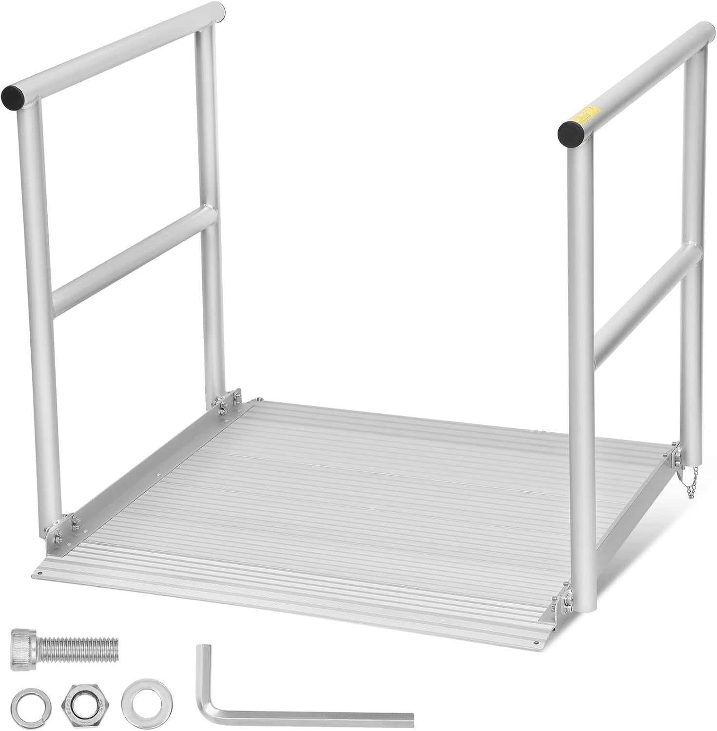 Esheno Wheelchair Ramp with Handrails 5-9 inch Rise Aluminum Adjustable ...