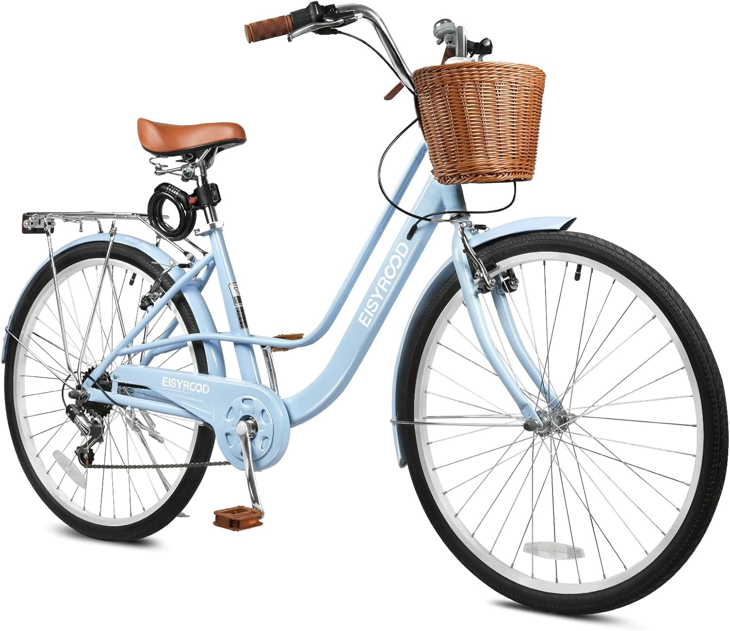 Esheno Women's Beach Cruiser 26 inch 7-Speed Hybrid Bike Lightweight ...