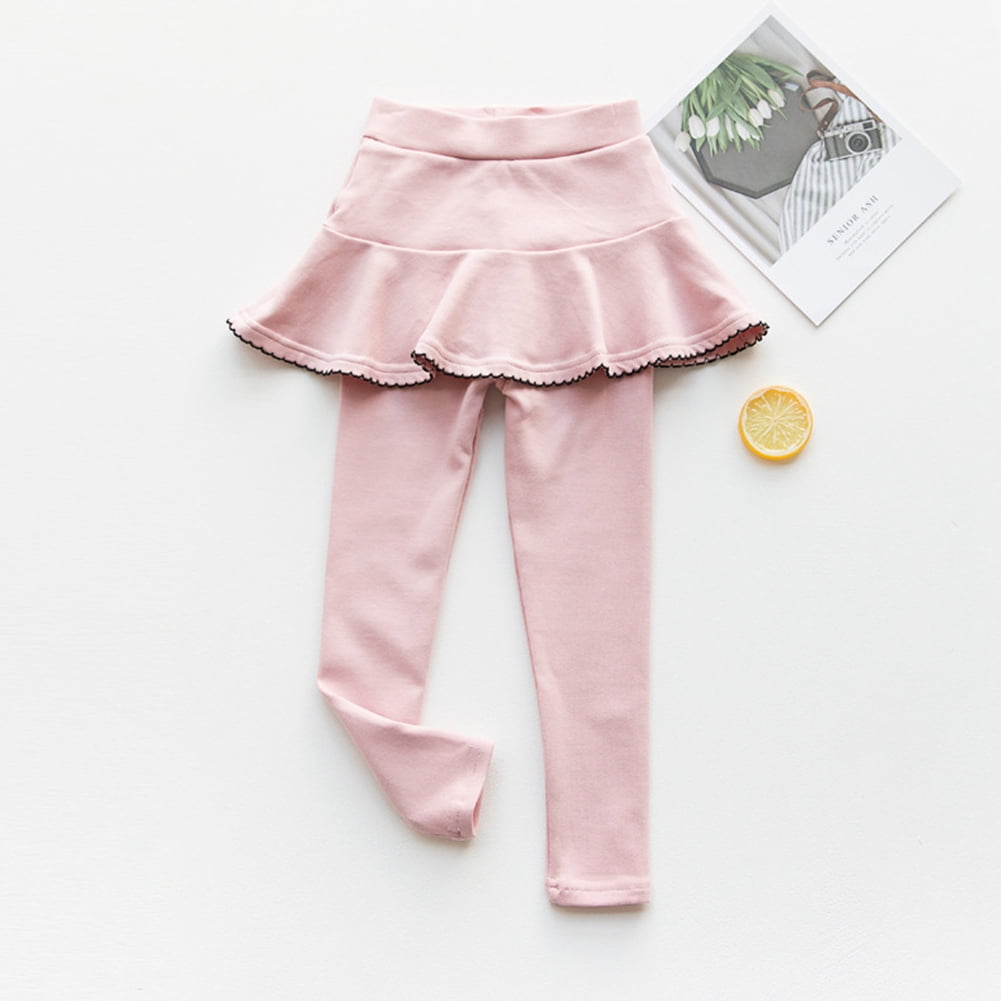Esho 1-9T Girls Cotton Solid Color Leggings With Tutu Skirts Skinny ...