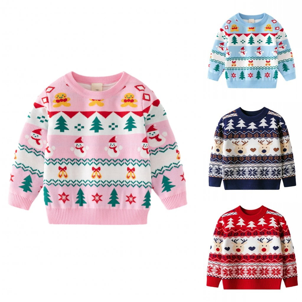 Esho 12M-5T Toddler Boy Girl Christmas Sweater Cute Deer/Tree Knitted ...