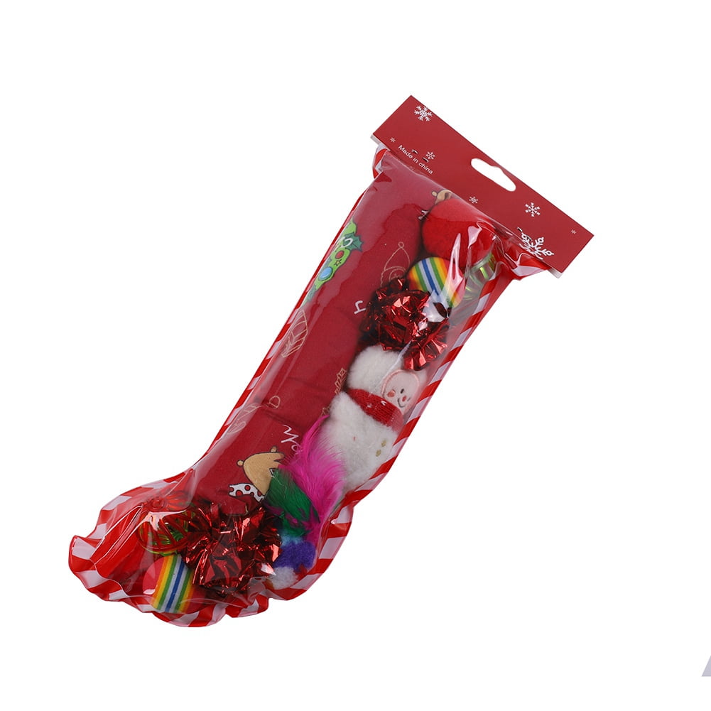 Esho 15Pcs Christmas Stocking Cat Toys, Xmas Pet Cat Toy Set,Squeaky ...