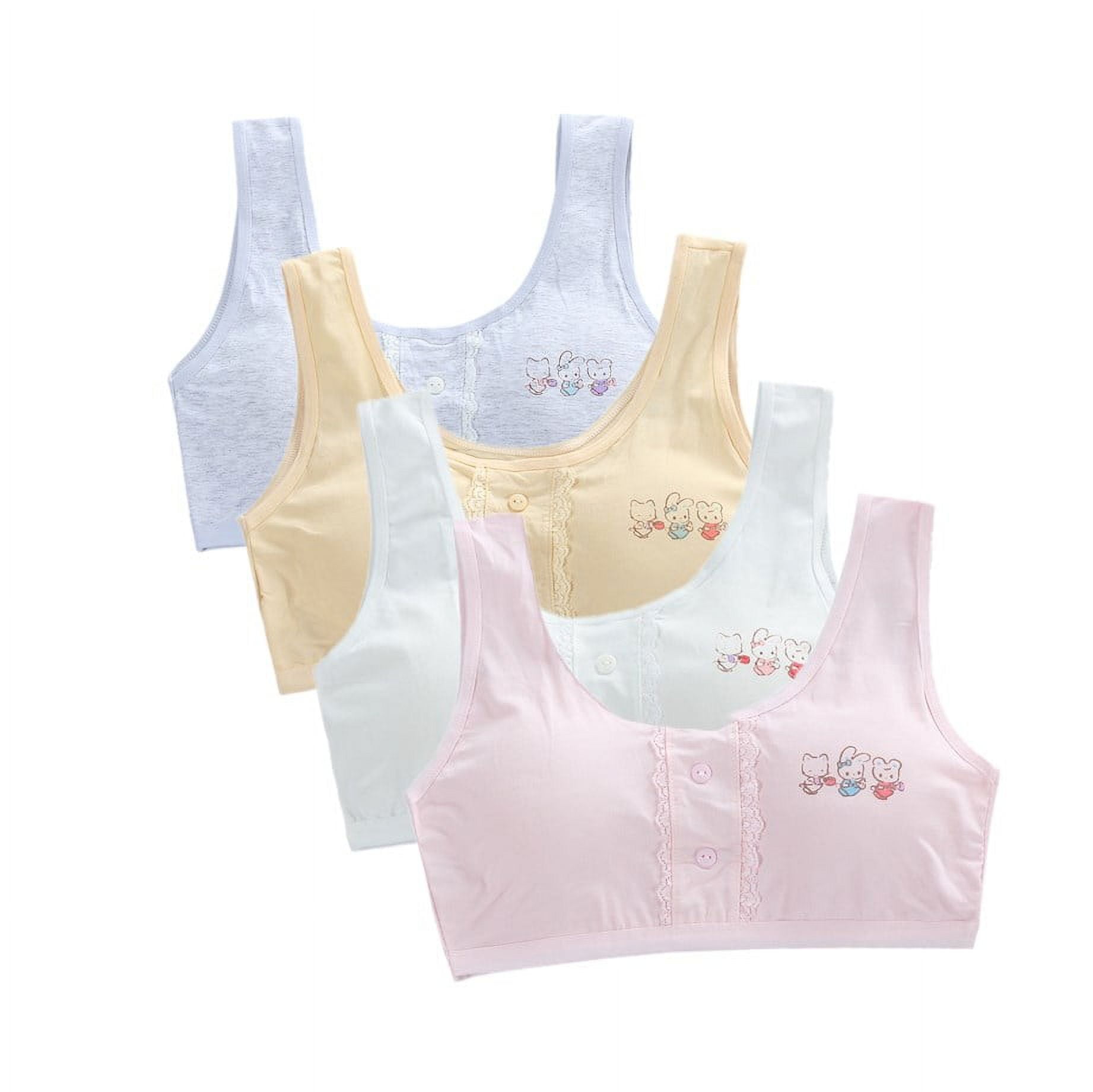 Esho 4 Pack Girls Casual Wireless Padded Training Bra Bralette Bra ...