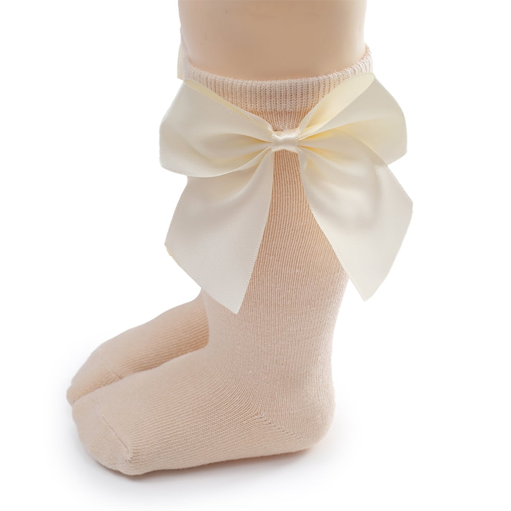 Esho Baby Girls Cotton Long Socks, Toddler Girl Big Bow Knee High Socks ...