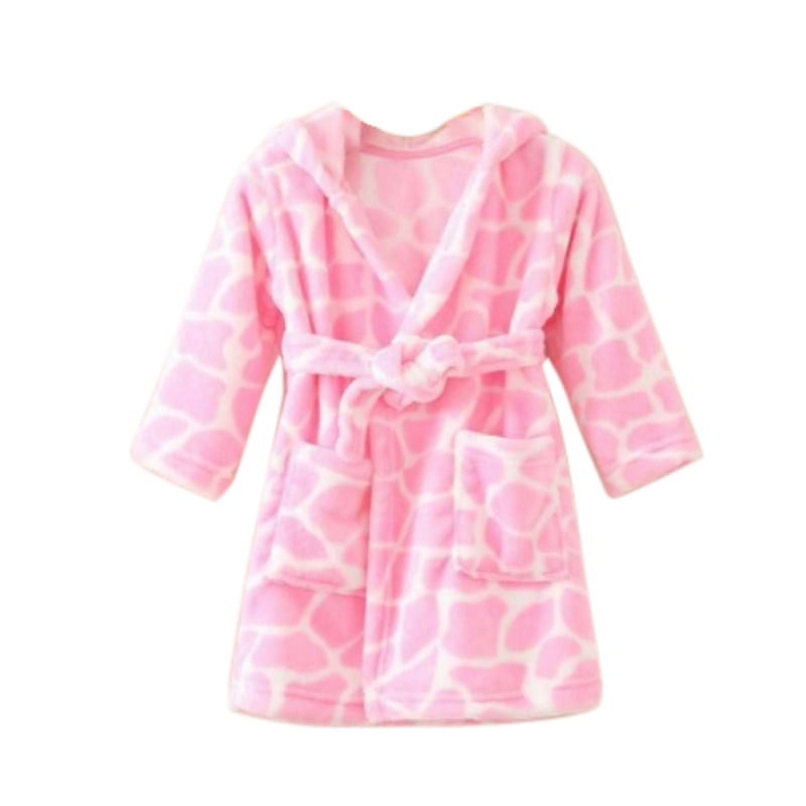 Esho Boys Girls Winter Warm Flannel Bath Robes Kids Cartoon Dinosaur ...