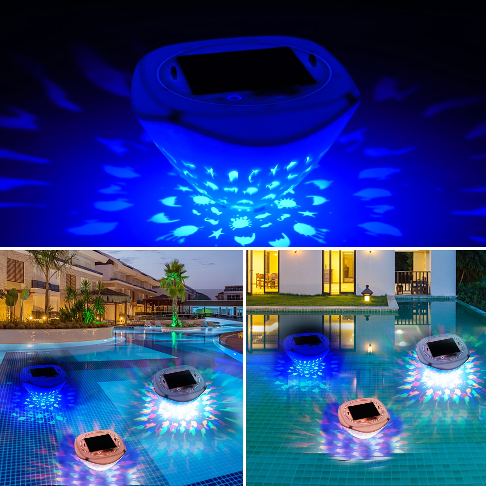 Esho Floating Pool Lights,Solar Powered Swimming Pool Lights Fish ...