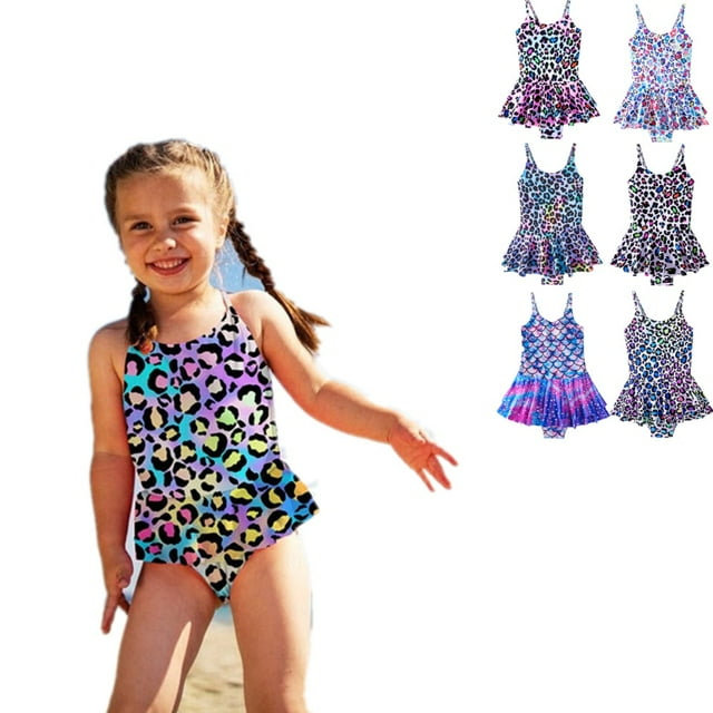Esho Girls One-Piece Swimsuits, Little Girls Bikini Bathing Suit ...