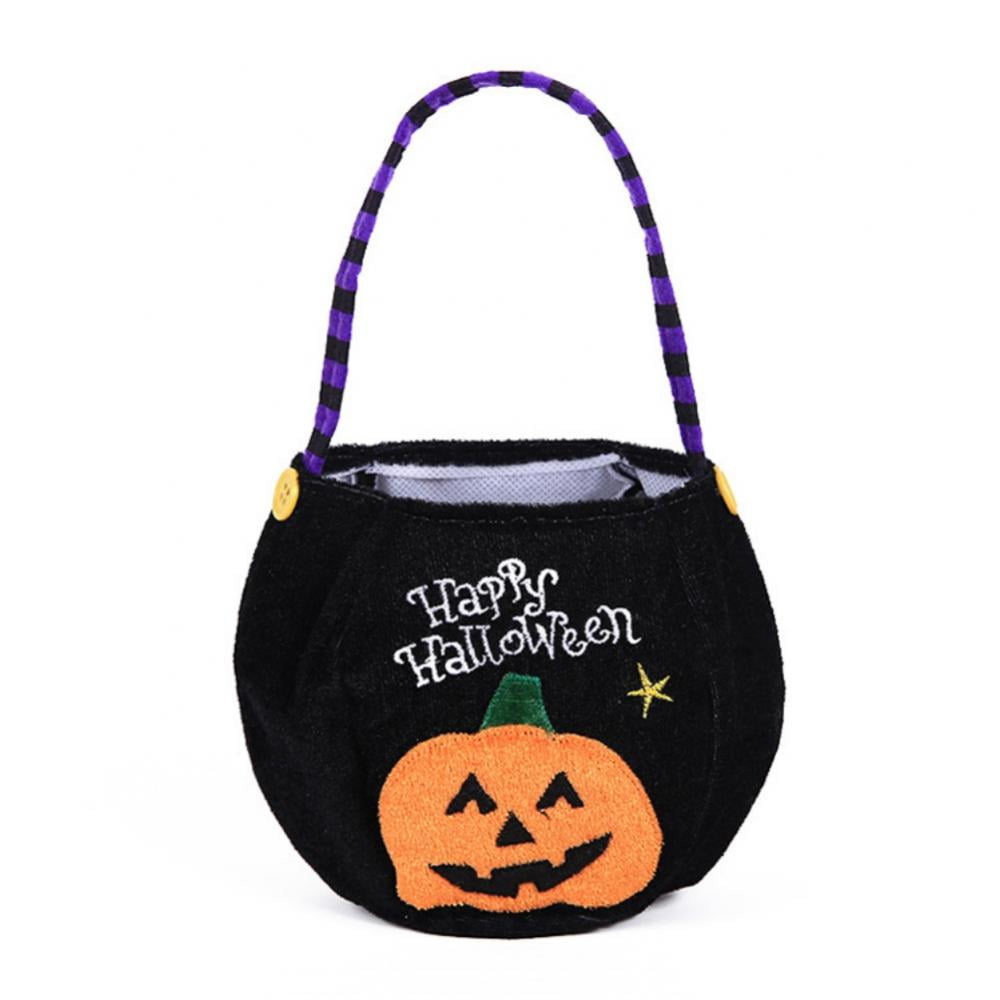 Esho Big Handles Halloween Trick Or Treat Bags for Kids, Durable Velvet ...