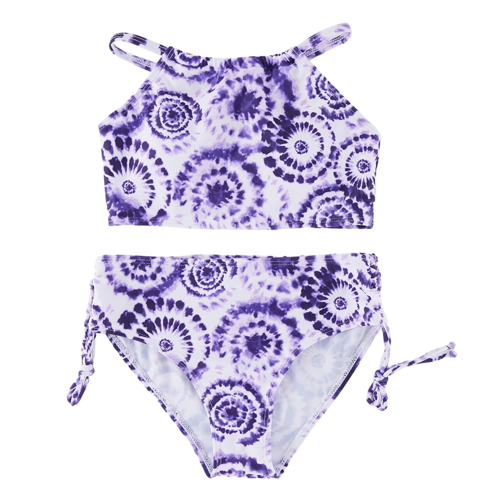 Esho Little Girls Summer Beach Halter Bikini Set, Big Girls Floral ...