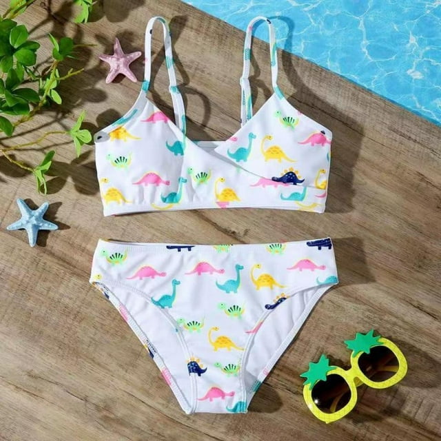 Esho Little Girls Summer Swimsuits, Big Girl Floral Bikinis Bathing ...