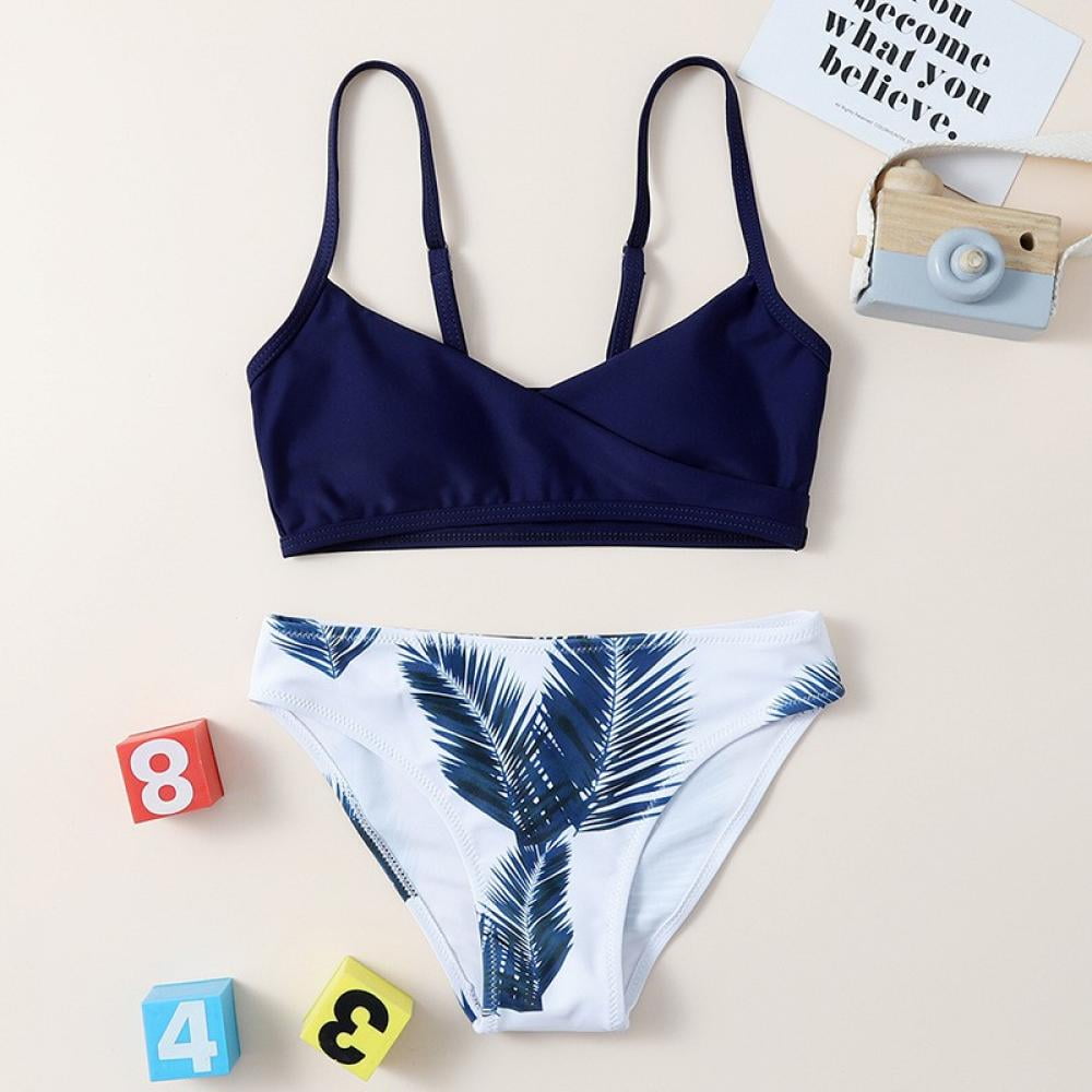 Esho Little Girls Summer Swimsuits, Big Girl Floral Bikinis Bathing ...