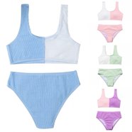 Real Essentials 3 Pack: Girl's 2-Piece Beach Sport Bikini Swimsuit ...