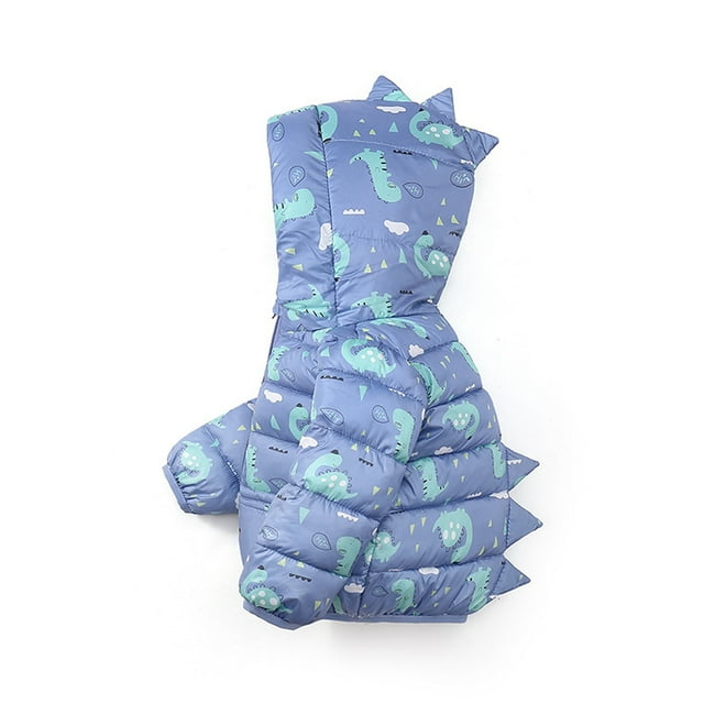 Esho Toddler Boys Girls Dinosaur Hooded Puffer Coat Jackets Kids Winter Warm Zipper Down Coats ...