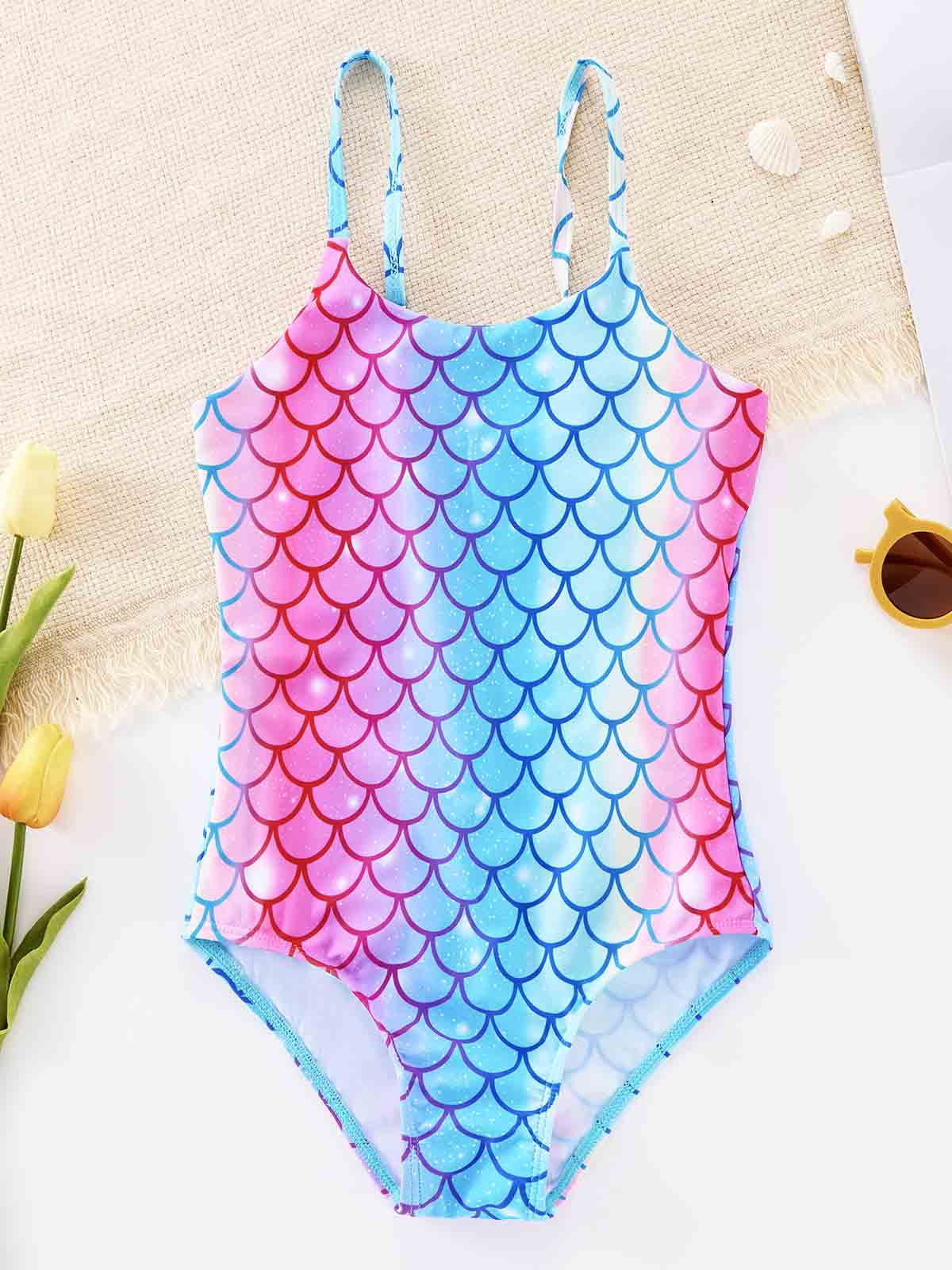 Esho Toddler Girls One-Piece Swimsuits Bathing Suit Kids Princess ...