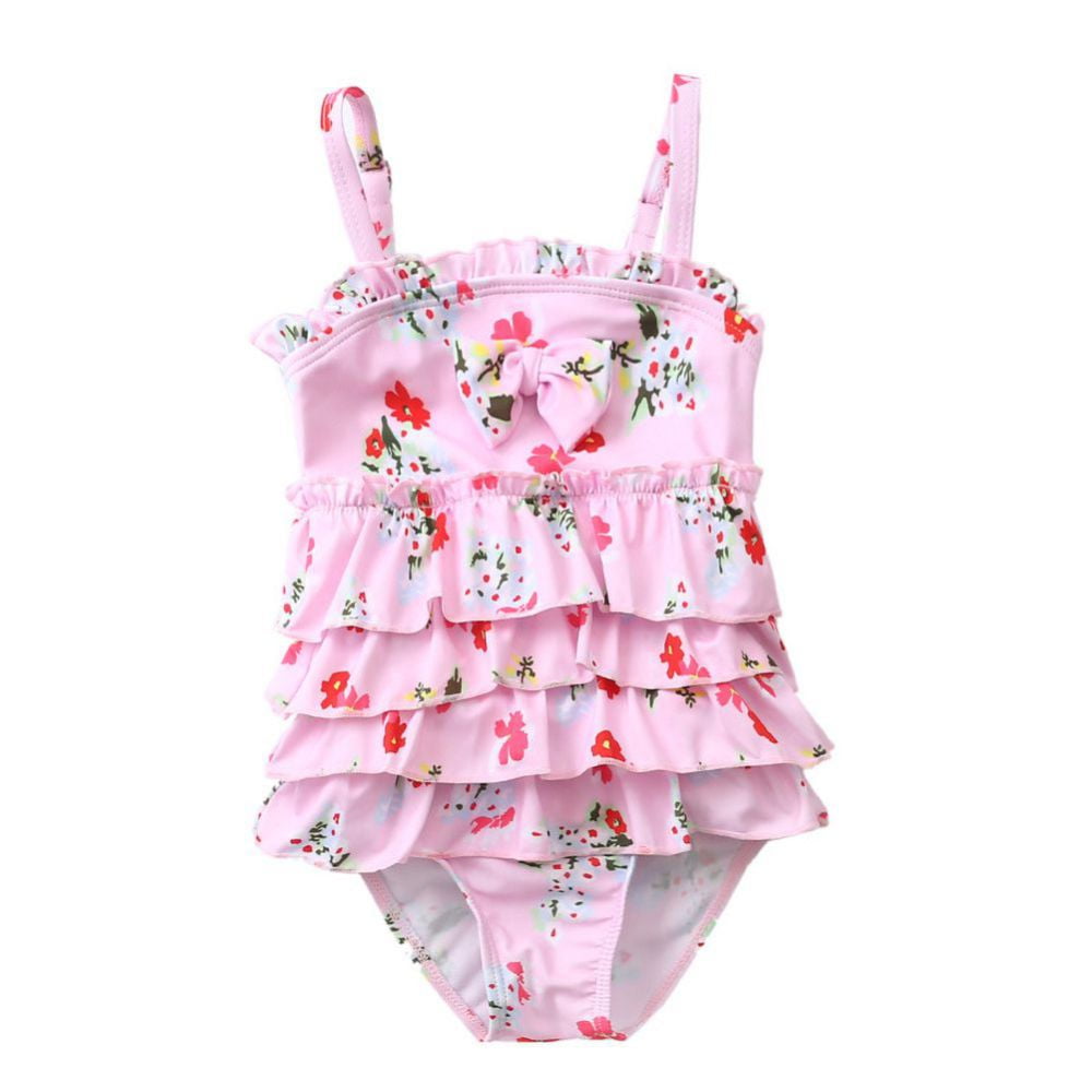 Esho Toddler Girls Summer One-Piece Swimsuits Kids Princess Floral ...