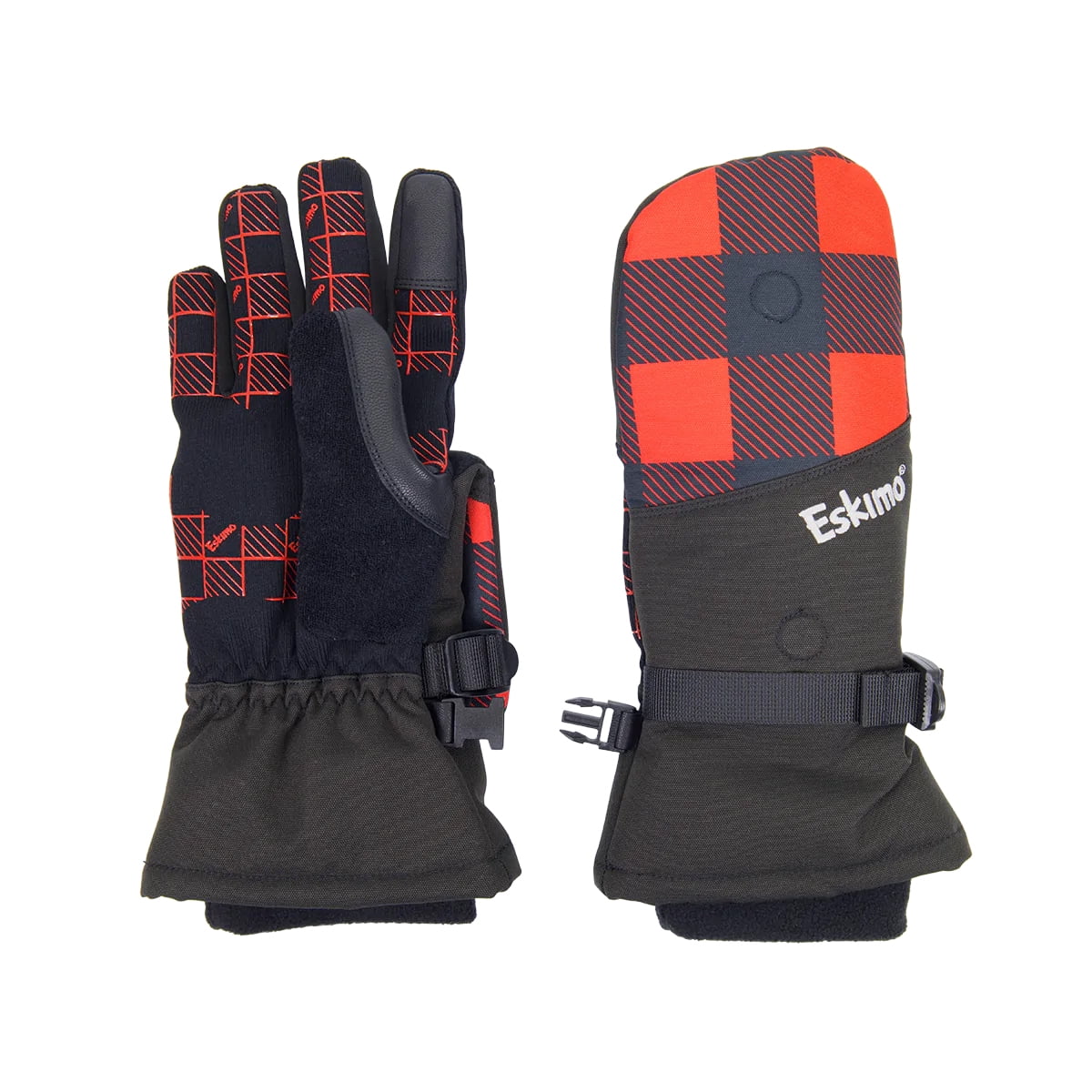 Eskimo® Buffalo Plaid Glomitt, Gloves, Unisex, Black Ice, X-Small/Small ...