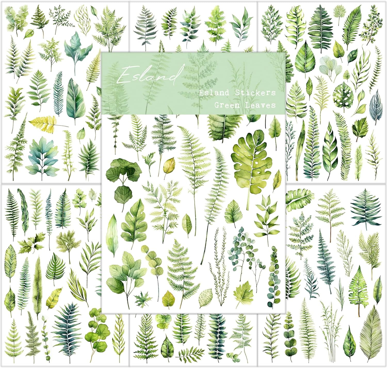 Esland Greenery Leaves Planner Stickers Adhesive Aesthetic Botanicals ...