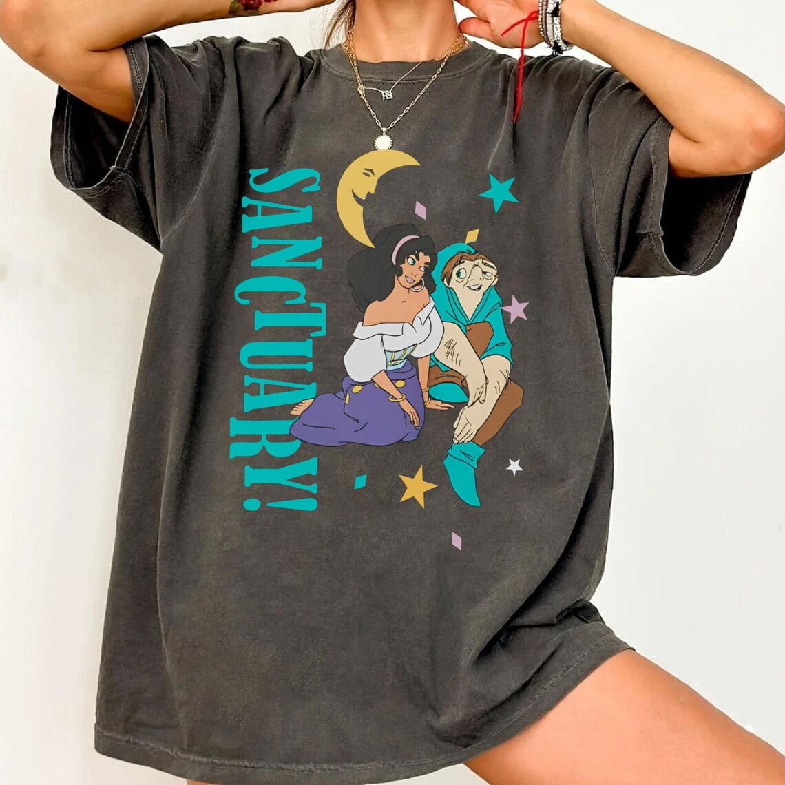 Esmeralda and Quasimodo Sanctuary Comfort Colors T-Shirt, Hunchback of ...