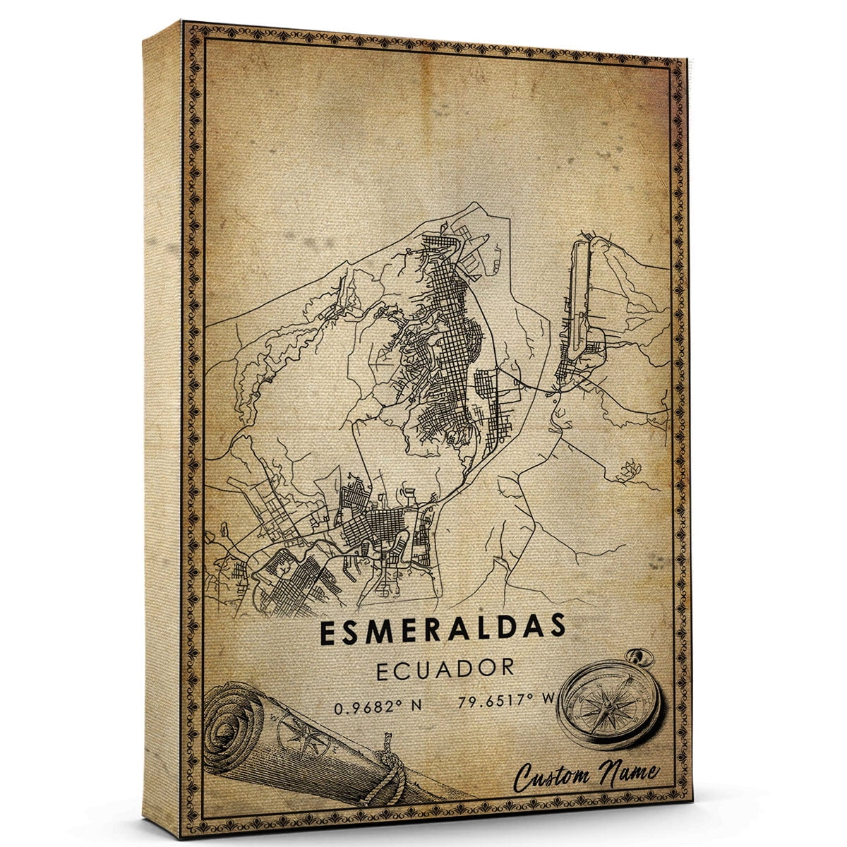 Esmeraldas Map Poster, Ecuador Map Art Poster, Canvas, Esmeraldas Map ...