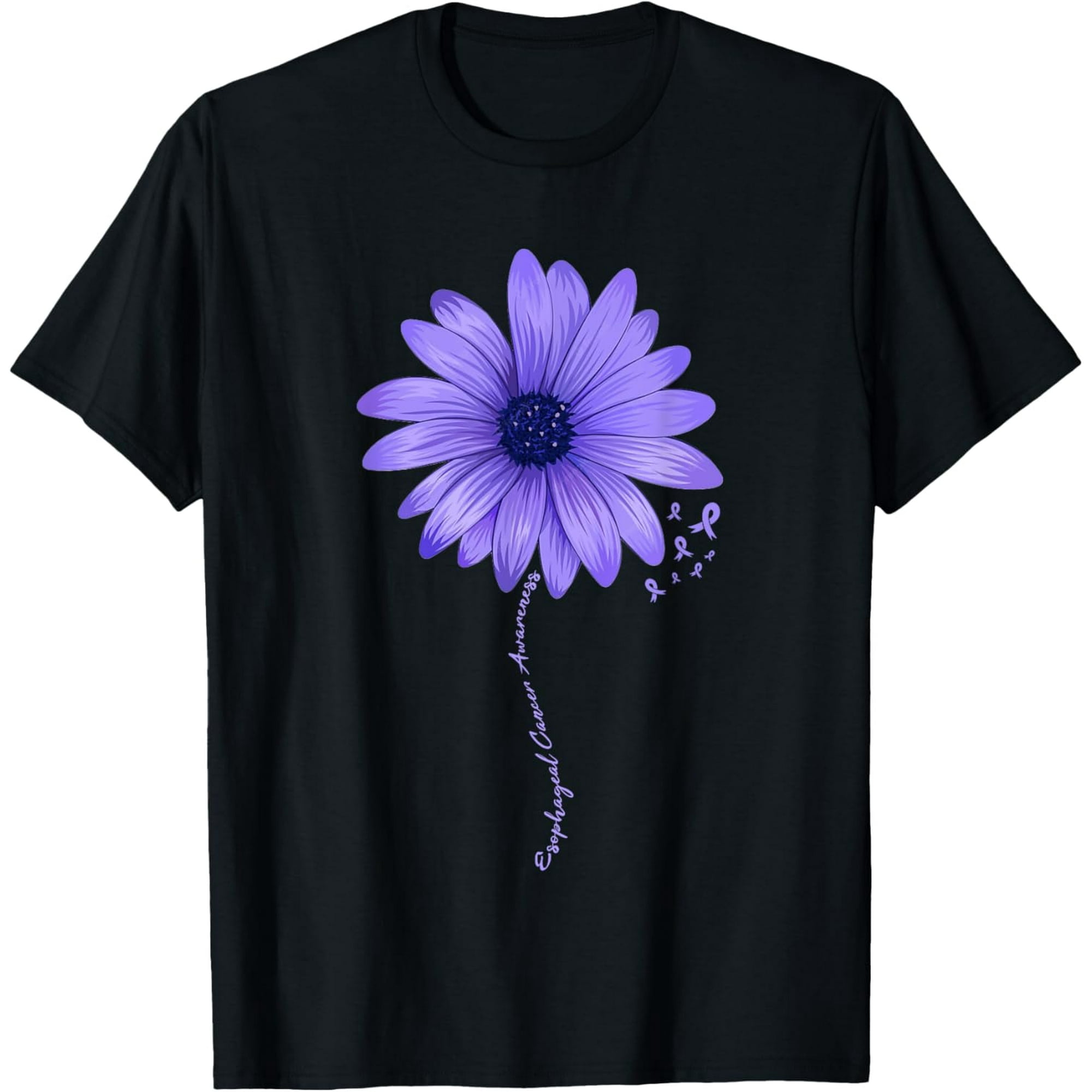 Esophageal Cancer Awareness Sunflower Periwinkle ribbon T-Shirt100 ...