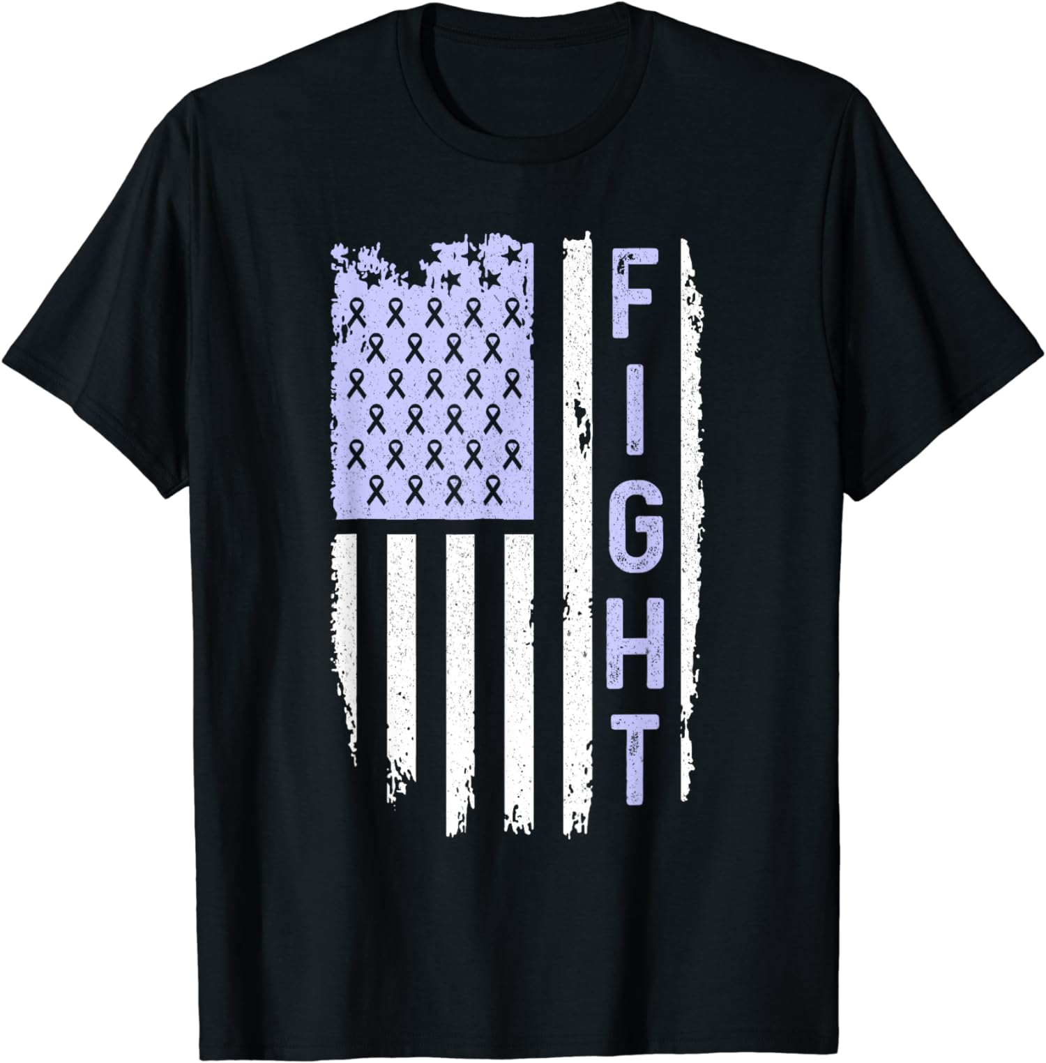 Esophageal Cancer Flag Awareness Periwinkle Ribbon T-Shirt - Walmart.com
