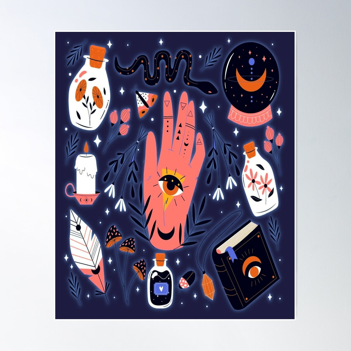 Esoteric Mystical Elements Poster Wall Art, Modern Wall Decor For ...