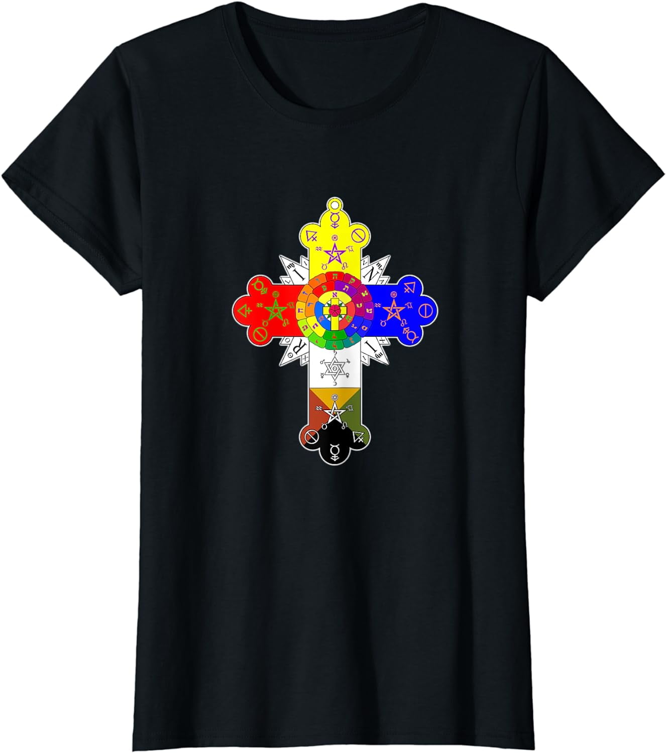 Esoteric Rosicrucian Rose Cross symbol occult magick ritual T-Shirt ...