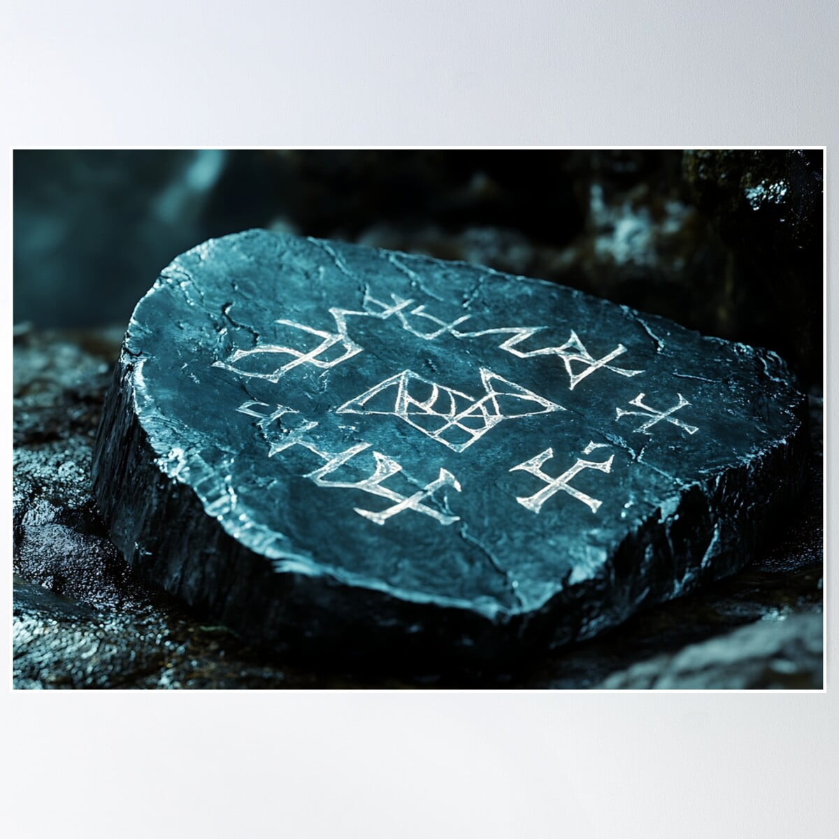 Esotericism Art: Obsidian Rune Magic Poster Wall Art, Modern Wall Decor ...