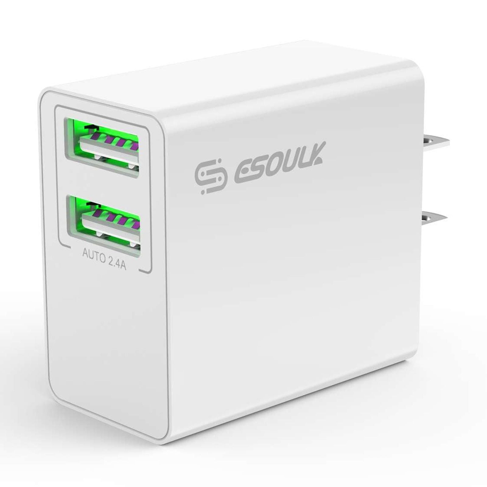 Esoulk 12W/2.4A Dual USB Port, Fast Charging Wall Charger for Ulefone ...