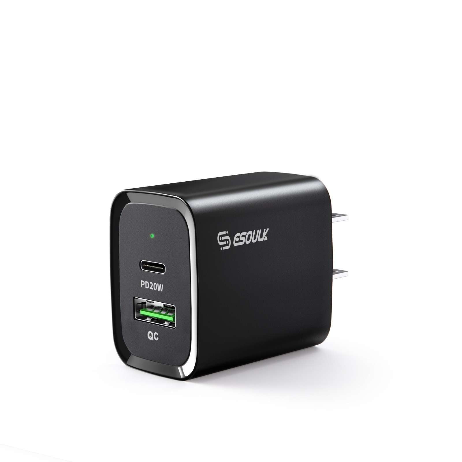 Esoulk 20W 2-Port USB-C PD (Power Delivery) and USB-A Quick Charge ...