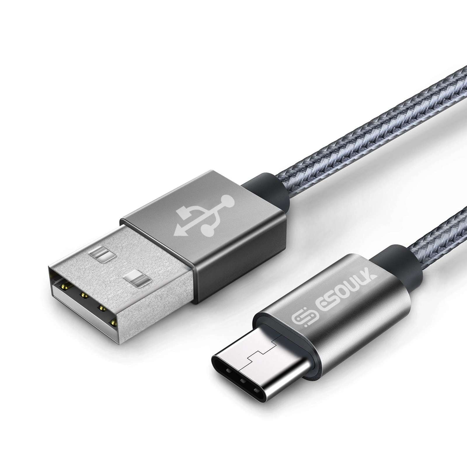 Esoulk 3.3ft USB-C to USB-A Nylon Braided Charge/Sync Cable for ...