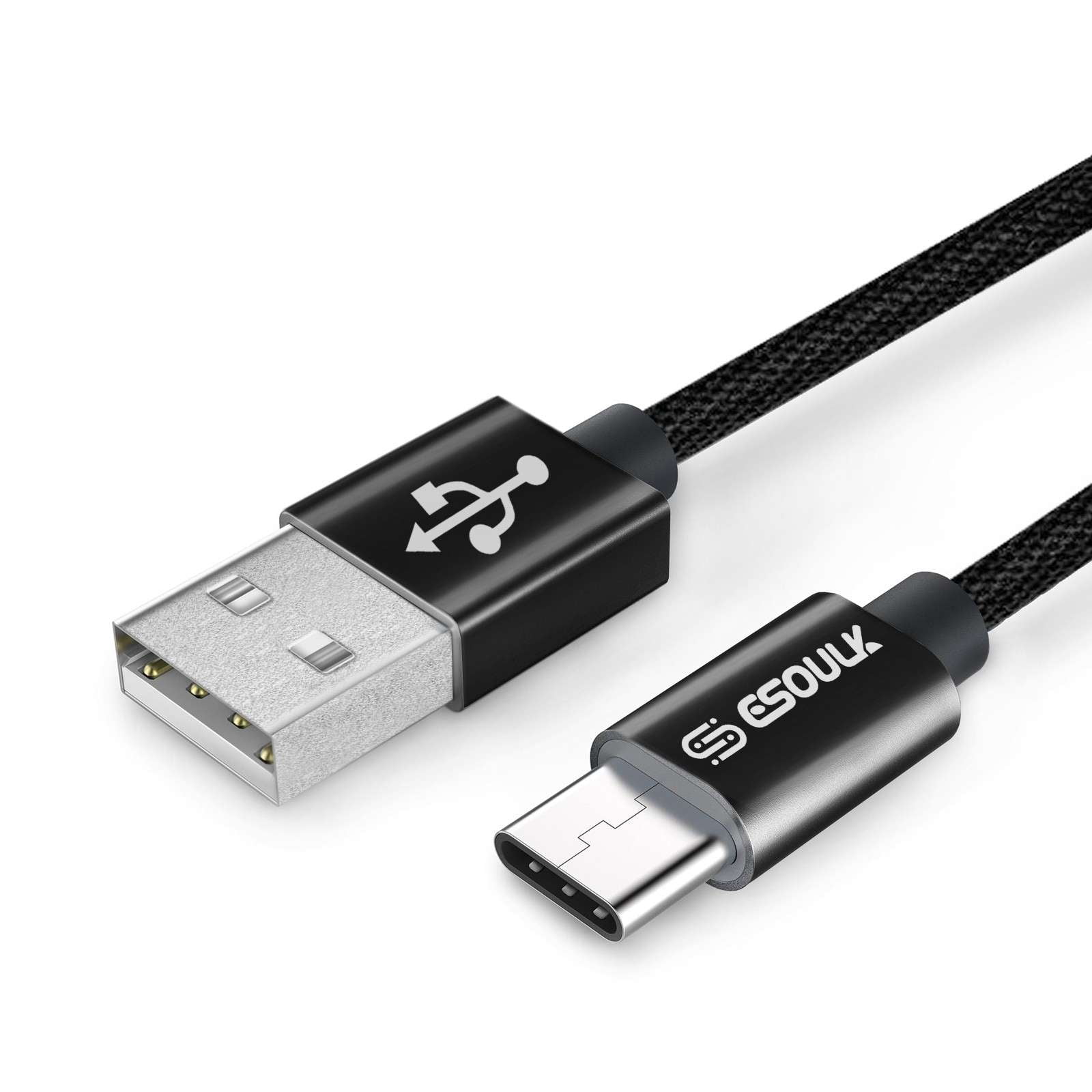 Esoulk 3.3ft USB-C to USB-A Nylon Braided Charge/Sync Cable for Samsung ...