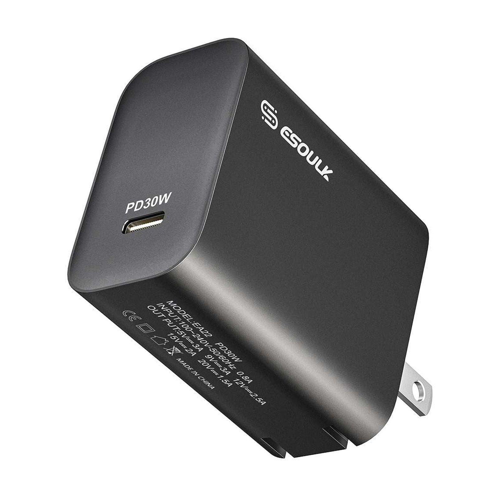 Esoulk 30W USB-C PD (Power Delivery), Ultra Compact, Folding Blades ...