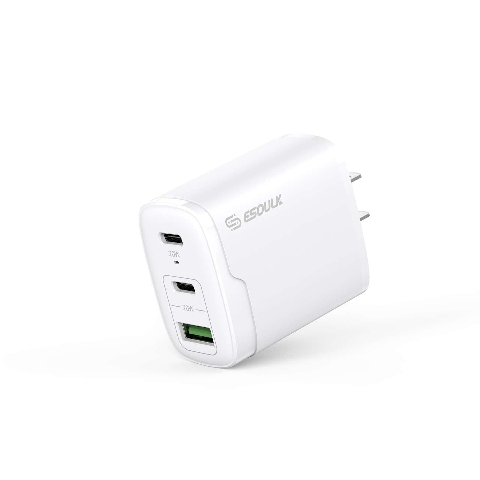 Esoulk 40W 3-Port USB-C PD (Power Delivery) and USB-A Quick Charge ...
