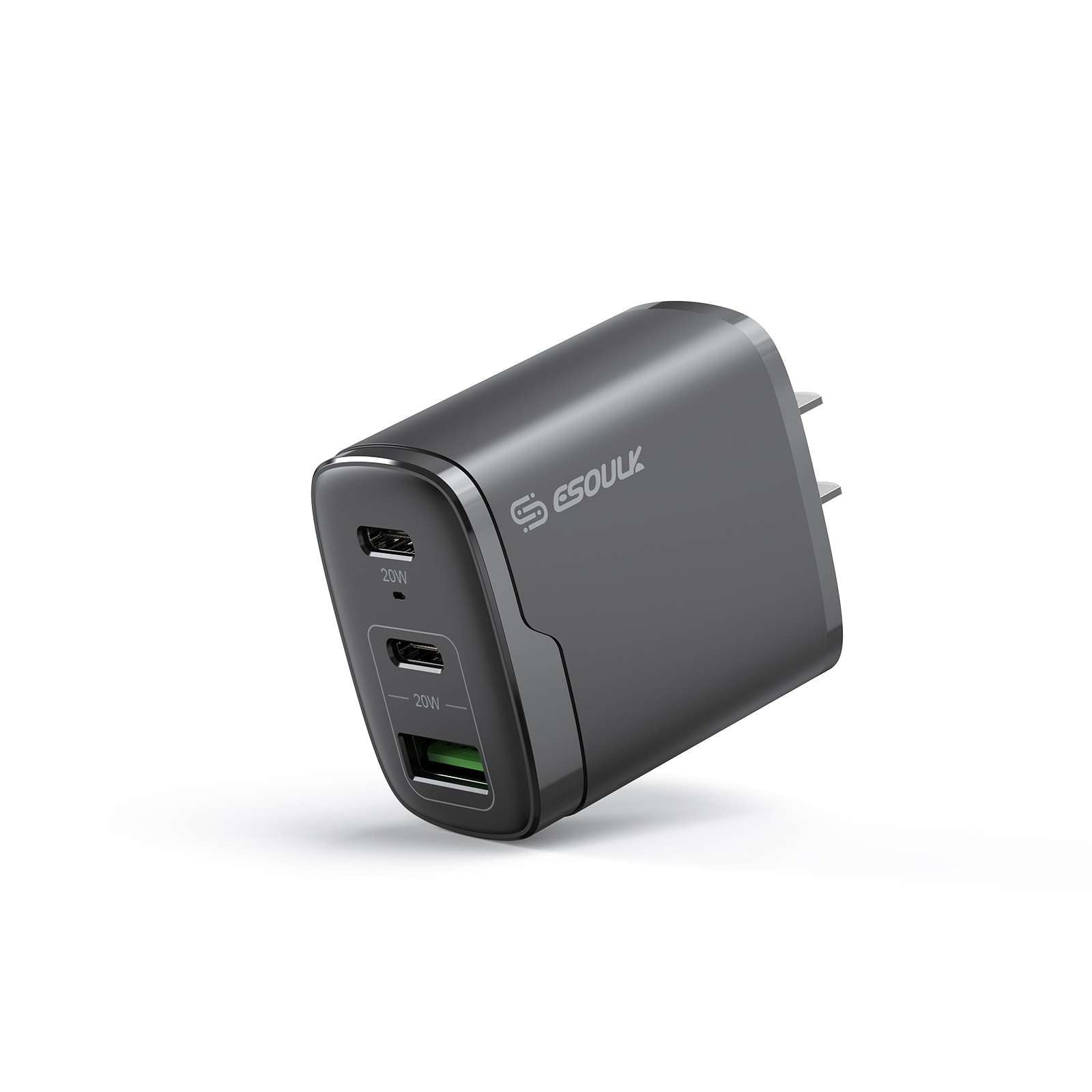 Esoulk 40W 3-Port USB-C PD (Power Delivery) and USB-A Quick Charge ...