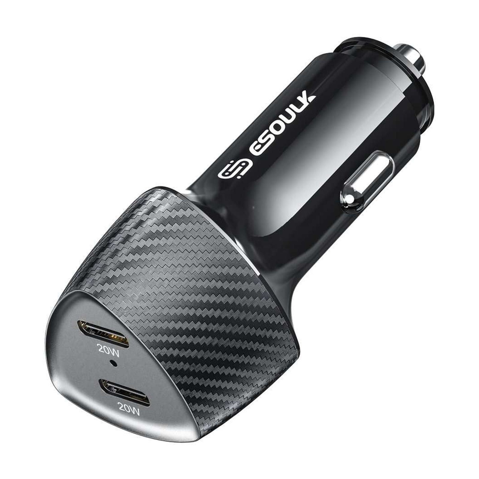 Esoulk 40W PD Dual Type-C USB Ports, Fast Charging Car Charger for ...